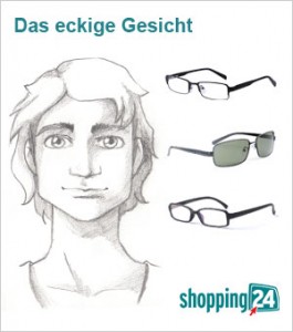 Brillen Infografik für Personen mit eckigem Gesicht