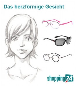 Infografik Brillen für herzförmige Gesichter