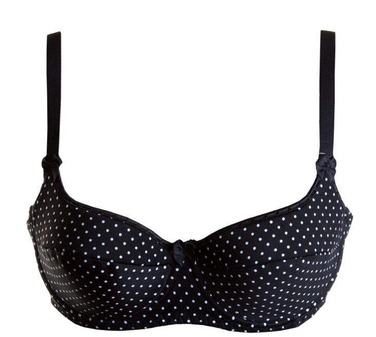 Schwarzer Balconette BH im Polka Dot Style