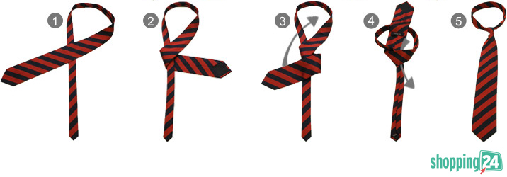 Anleitung zum Binden des Four-in-Hand Krawattenknoten
