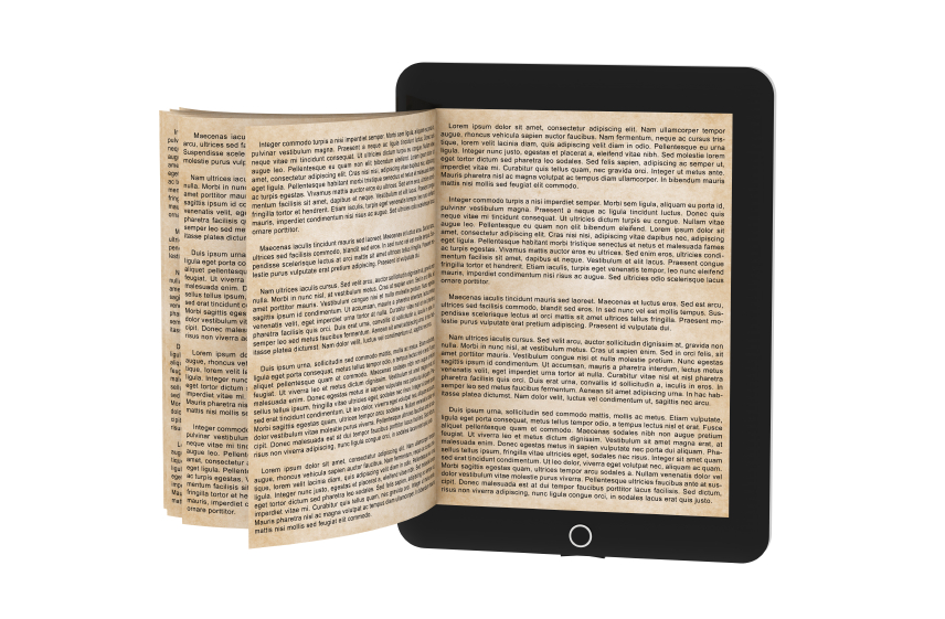 E-Book Reader auf weißem Hintergrund