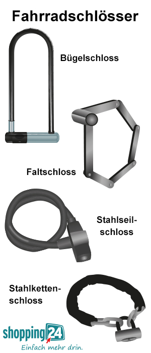 Fahrradschlösser: Falt-, Stahlseil- und Stahlkettenschloss