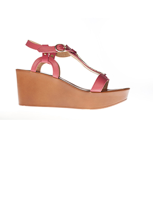 Rosa-Beige Wedges mit Plateauabsatz