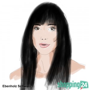 Illustration von Frau mit Ebenholz Schwarzem Haar
